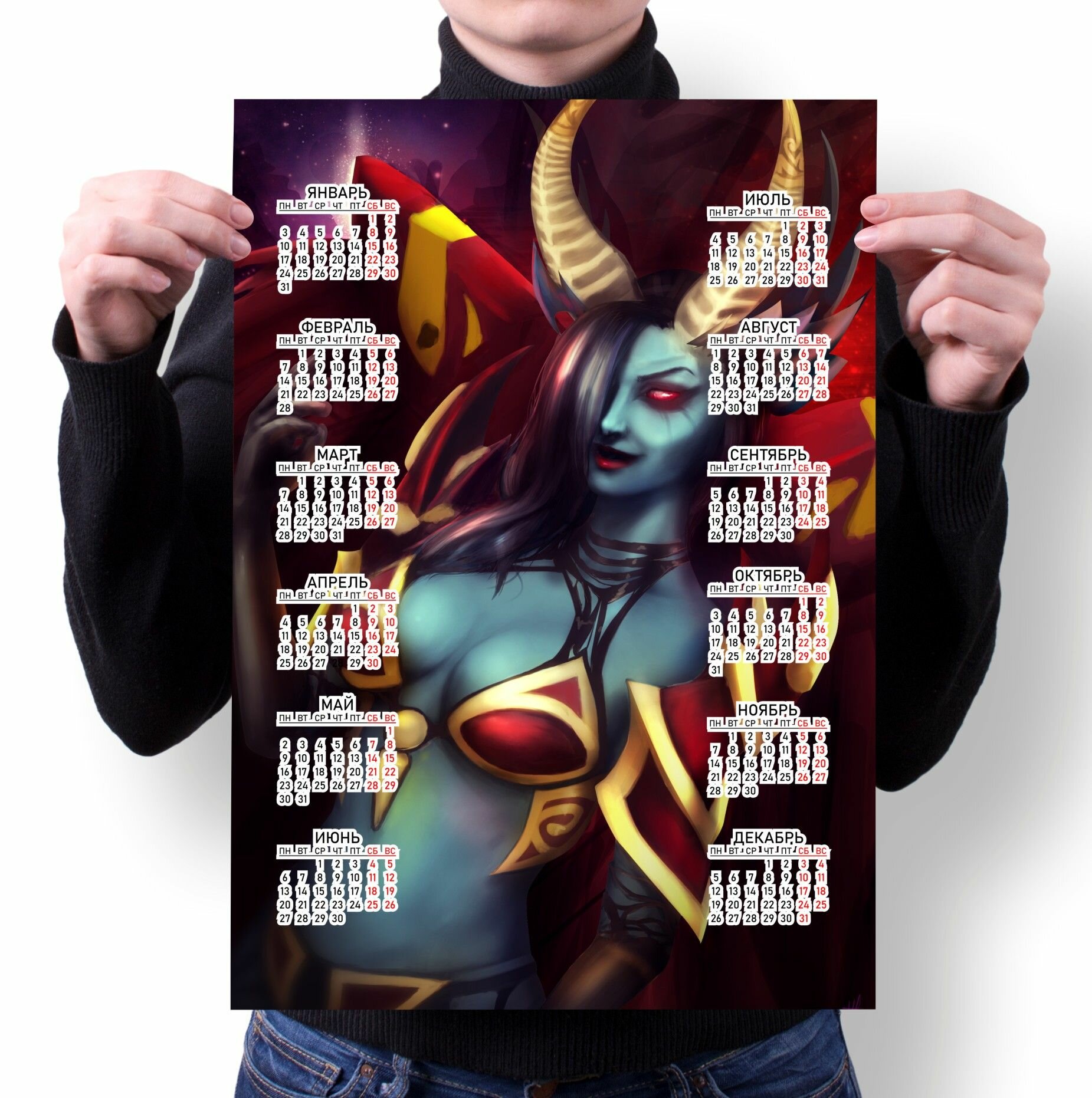 Календарь формата А3 с принтом "Дота 2"