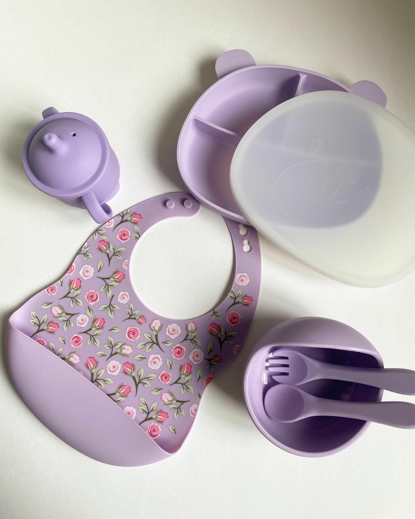 Набор детской посуды на присосках из пищевого силикона