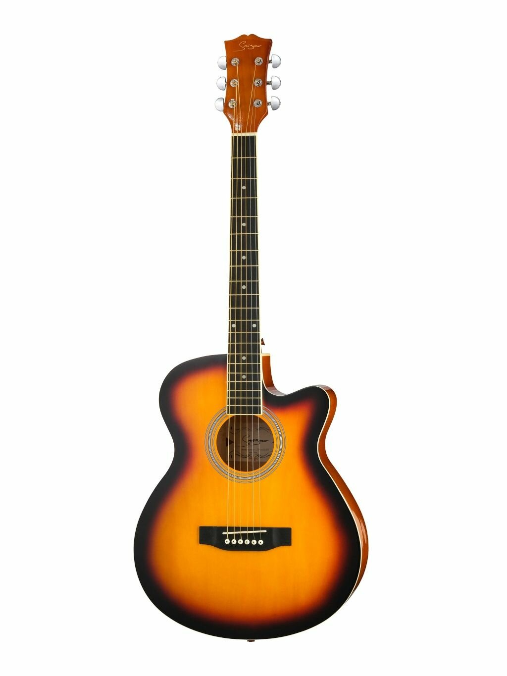 Акустическая гитара, с вырезом, санберст, Smiger GA-H10-3TS