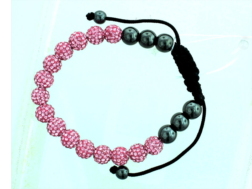 Браслет, стекло, гематит