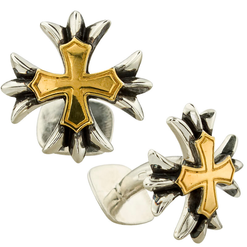 Запонки, серебро, 925 проба