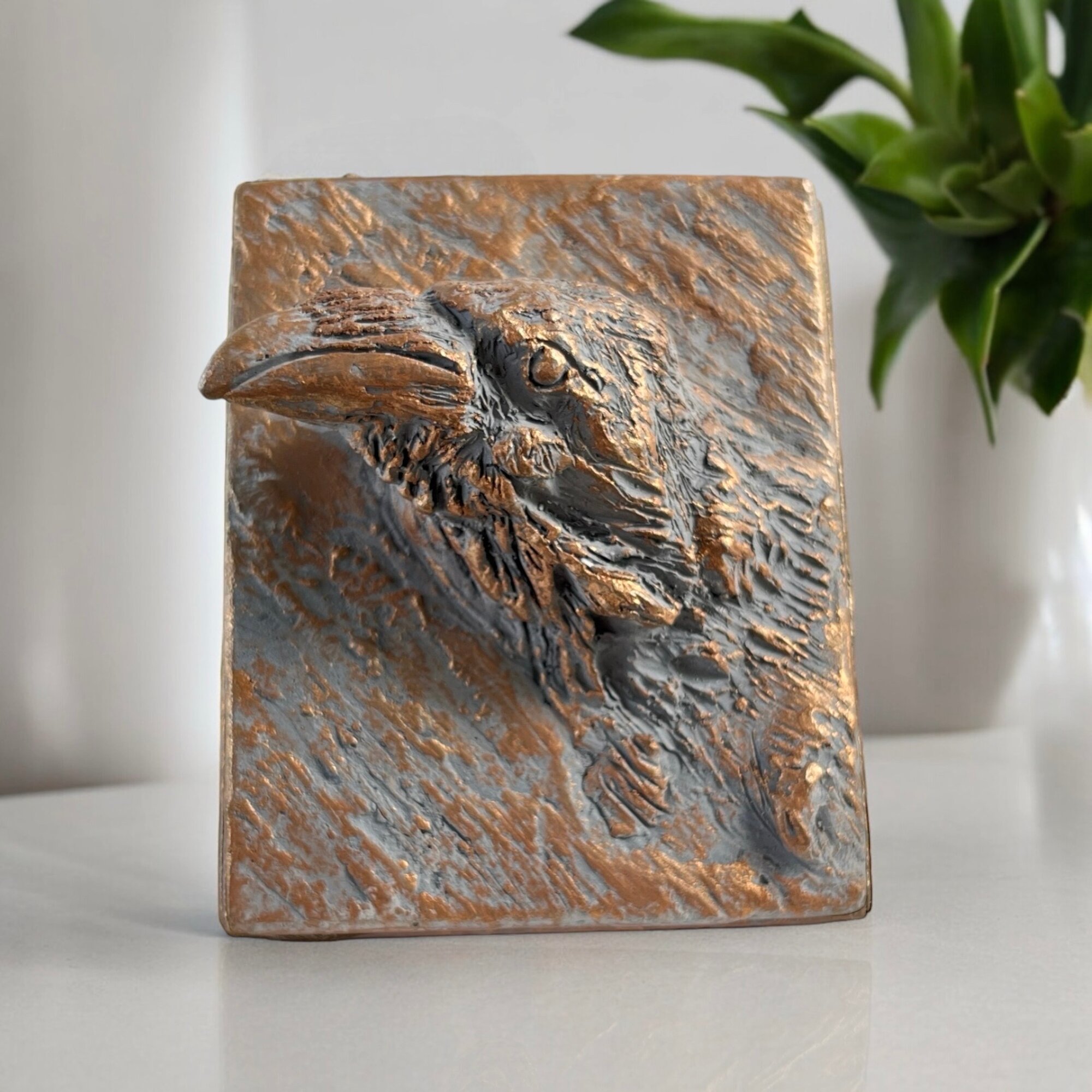 Статуэтка "Ворон" ручная авторская работа 7 см, голова черного ворона