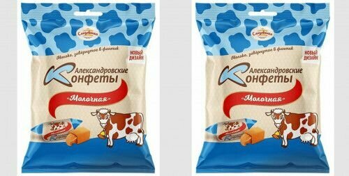 Сладовянка Конфеты Александровская Коровка молочная, 250 г, 2 уп.