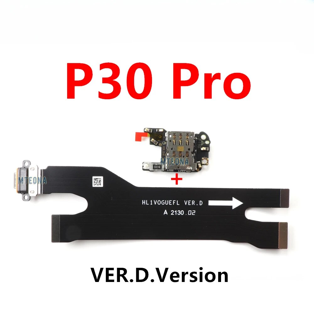 Подставка-держатель для микрофона, Sim-карты, USB зарядная док-станция, плоский кабель для Huawei P30 Pro, гибкая лента USB SIM Carb VER.D