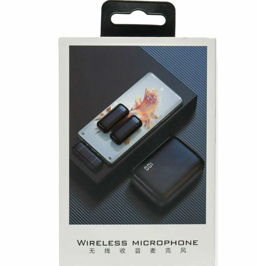 Микрофон петличный, с кейсом, для iPhone, круговая диаграмма направленности, стереозапись, черный