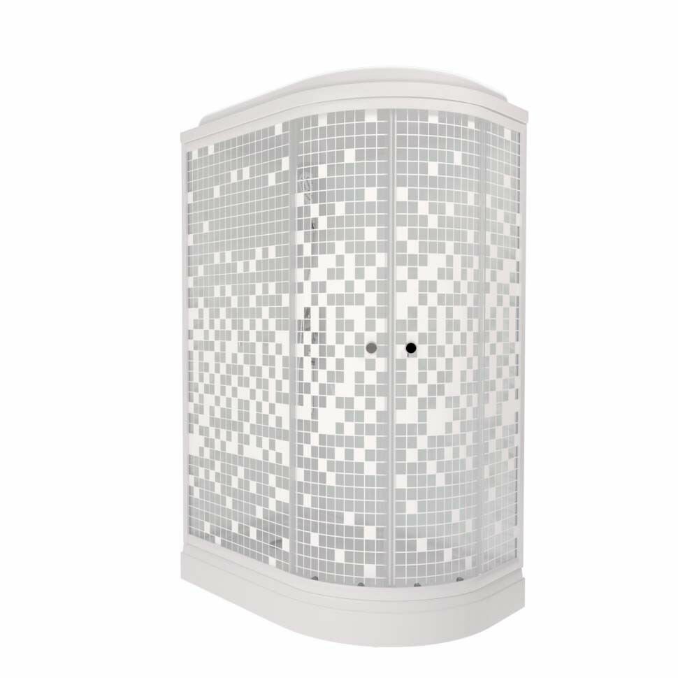 Душевая кабина Тритон (Triton) Коралл 800х1200х2175 мм, с рисунком 4 мм, профиль белый (Щ0000061817) А левая (6 мест+сифон D90)