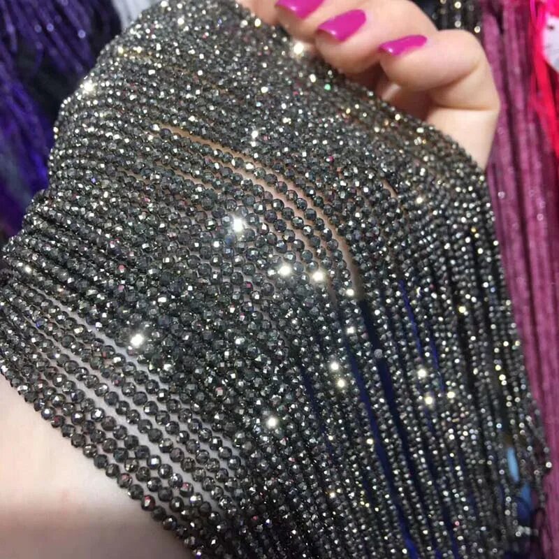 Бусины из пирита 2 мм 2 мм, Pyrite