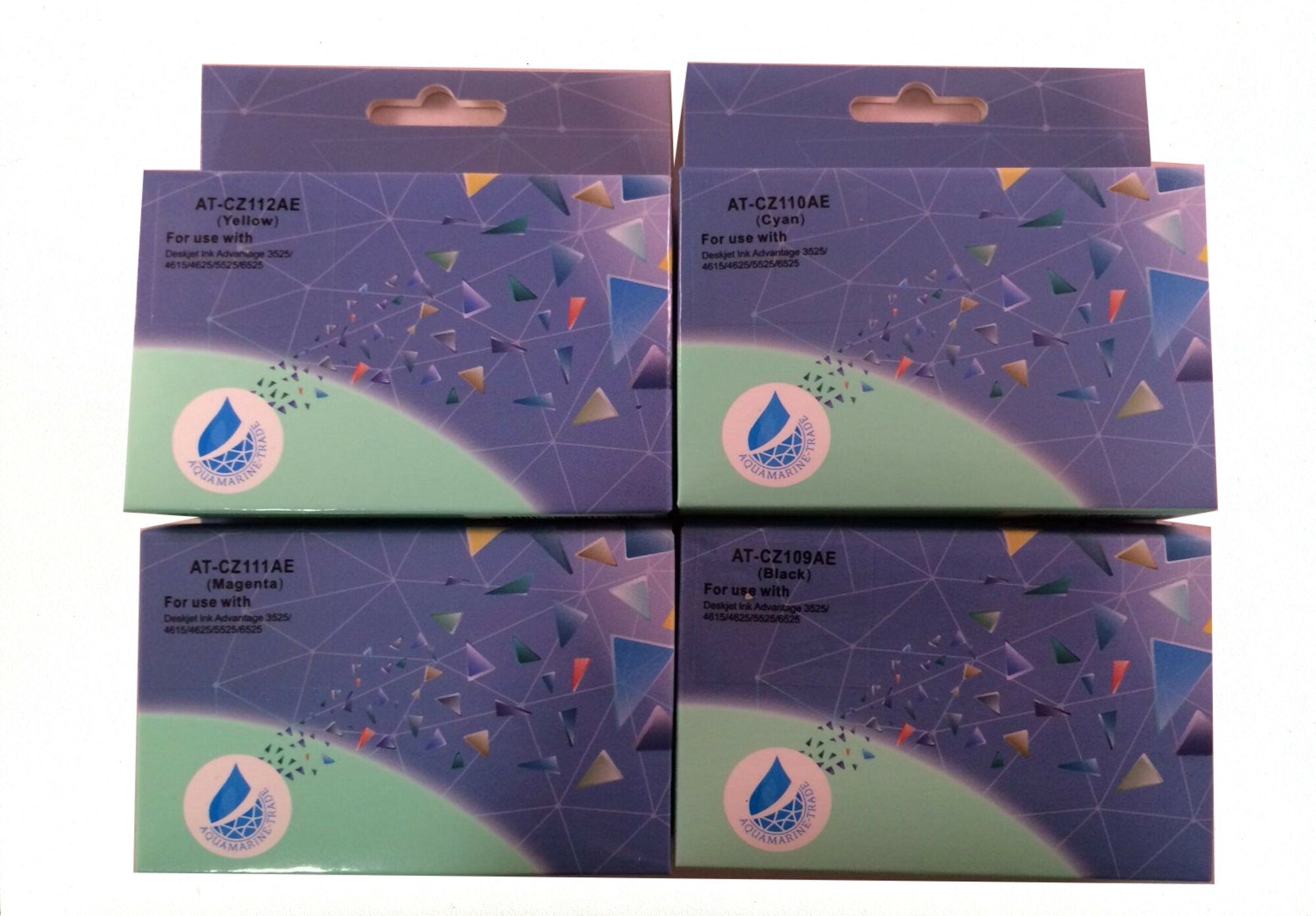 Комплект картриджей 655 x 4 шт. для HP DeskJet Ink Advantage 3525/5525/4615/4625 совместимые Aquamarine