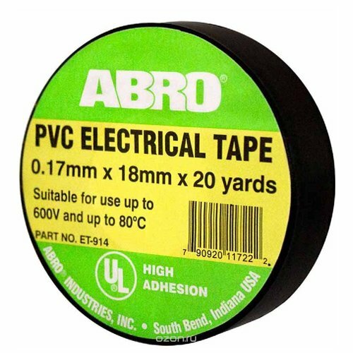 Изолента Abro, термостойкая, цвет: черный Abro et914