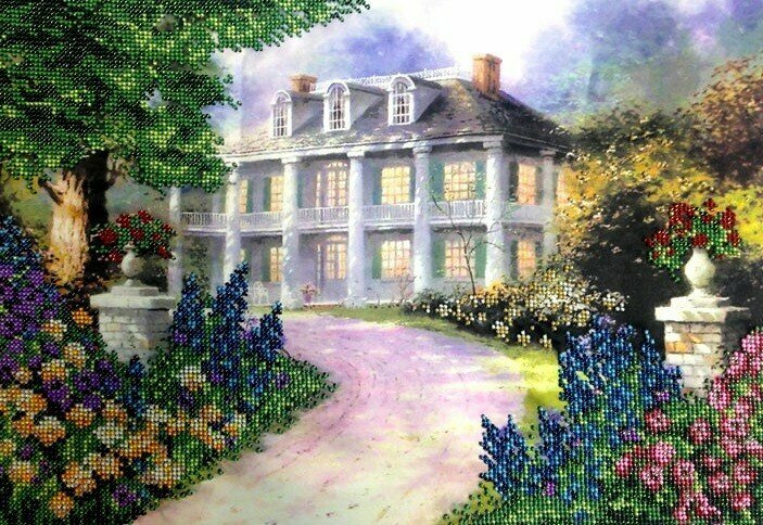 Набор для вышивания FeDi #КВ618 Усадьба, Вышивка бисером, 41 х 28 см