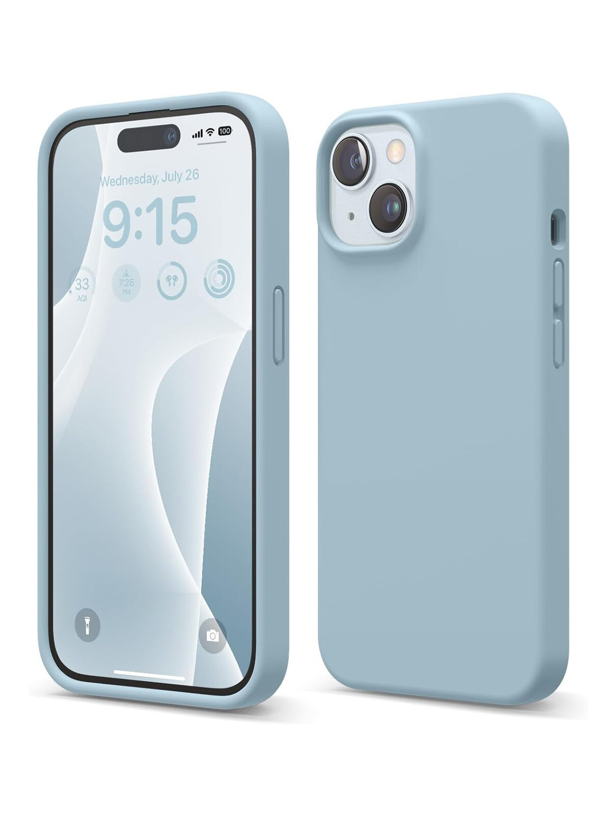 Elago для iPhone 15 чехол Soft silicone (Liquid) Sky Blue