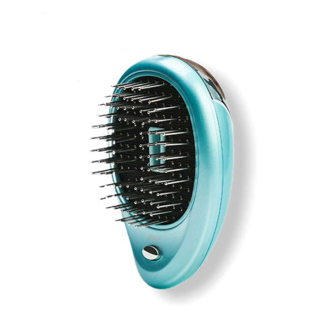 Электрическая мини-расческа MyPads массажная портативная ионная для выпрямления волос (Голубой)