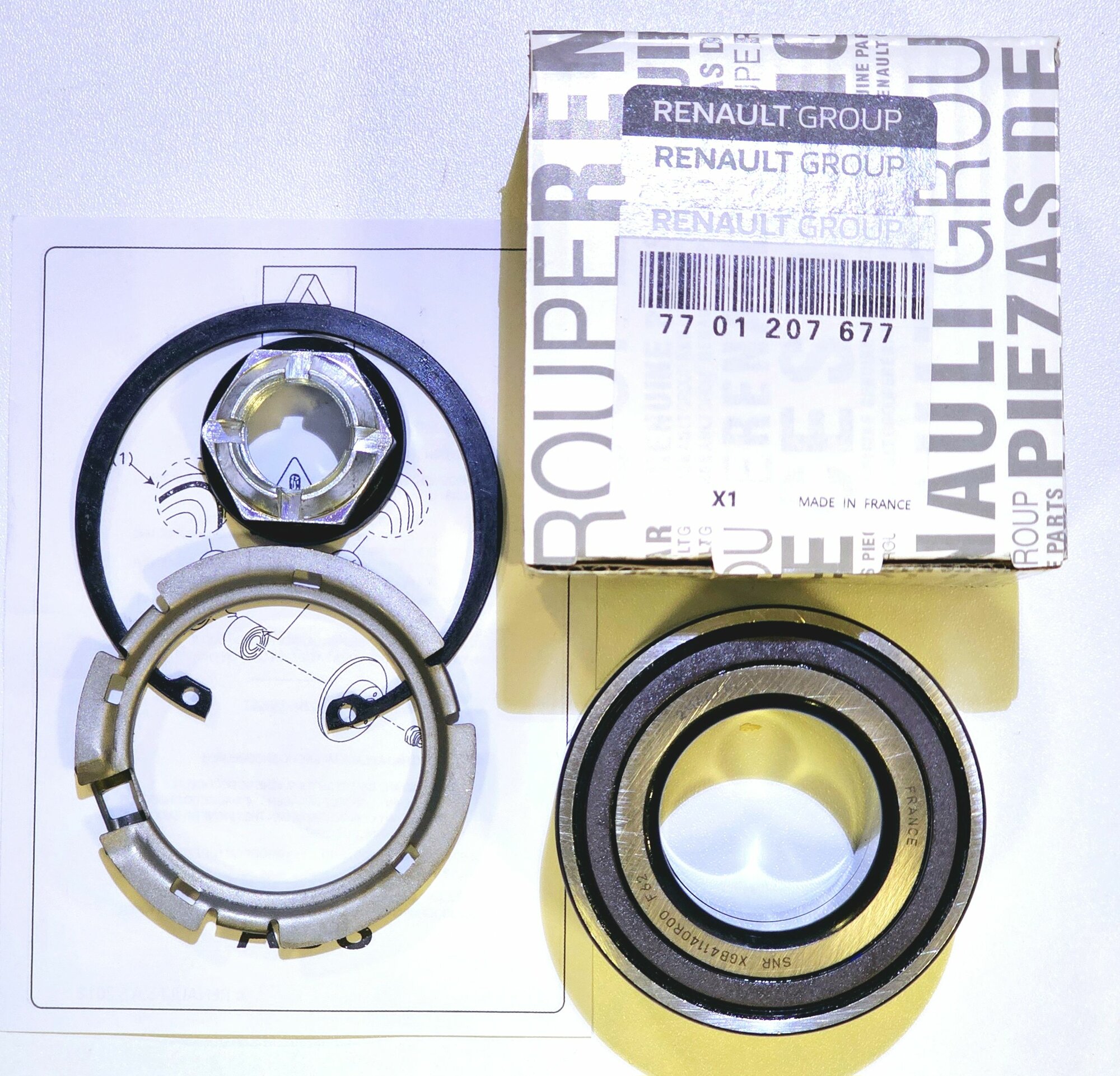 7701207677 Подшипник ступицы (+ABS) Renault Logan 1-2, Sandero, Megane, Nissan Note 2; Lada Largus, Vesta, XRAY перед