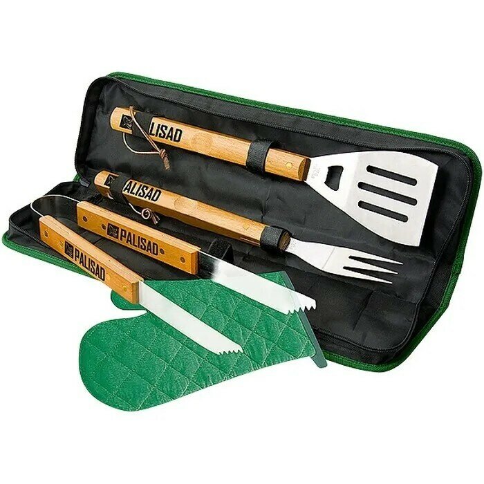 Набор приборов для барбекю PALISAD Camping 69578, зеленый