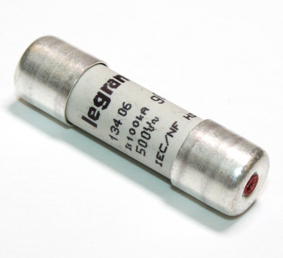 FUSE 10*38mm gG 6А с индикатором Legrand, Предохранитель