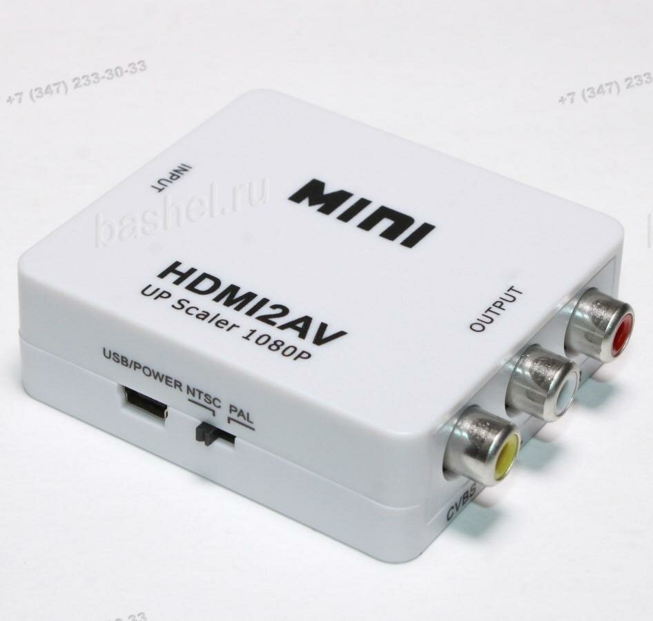 Конвертер вход HDMI - выход RCA (video) + 2*RCA (audio) DC 5V, шнур mini USB 5P-USB A Орбита OT-AVW51, Орбита