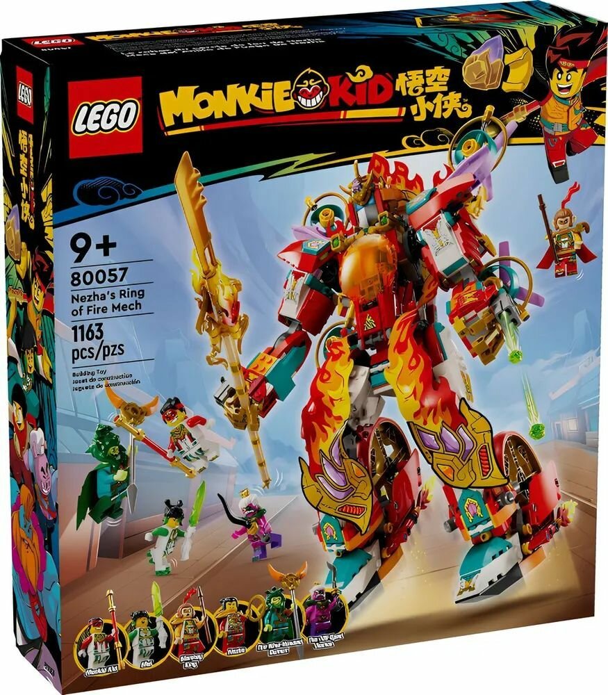 Конструктор LEGO Monkie Kid "Робот Nezha’s Ring of Fire" 80057, 1163 детали, от 9 лет