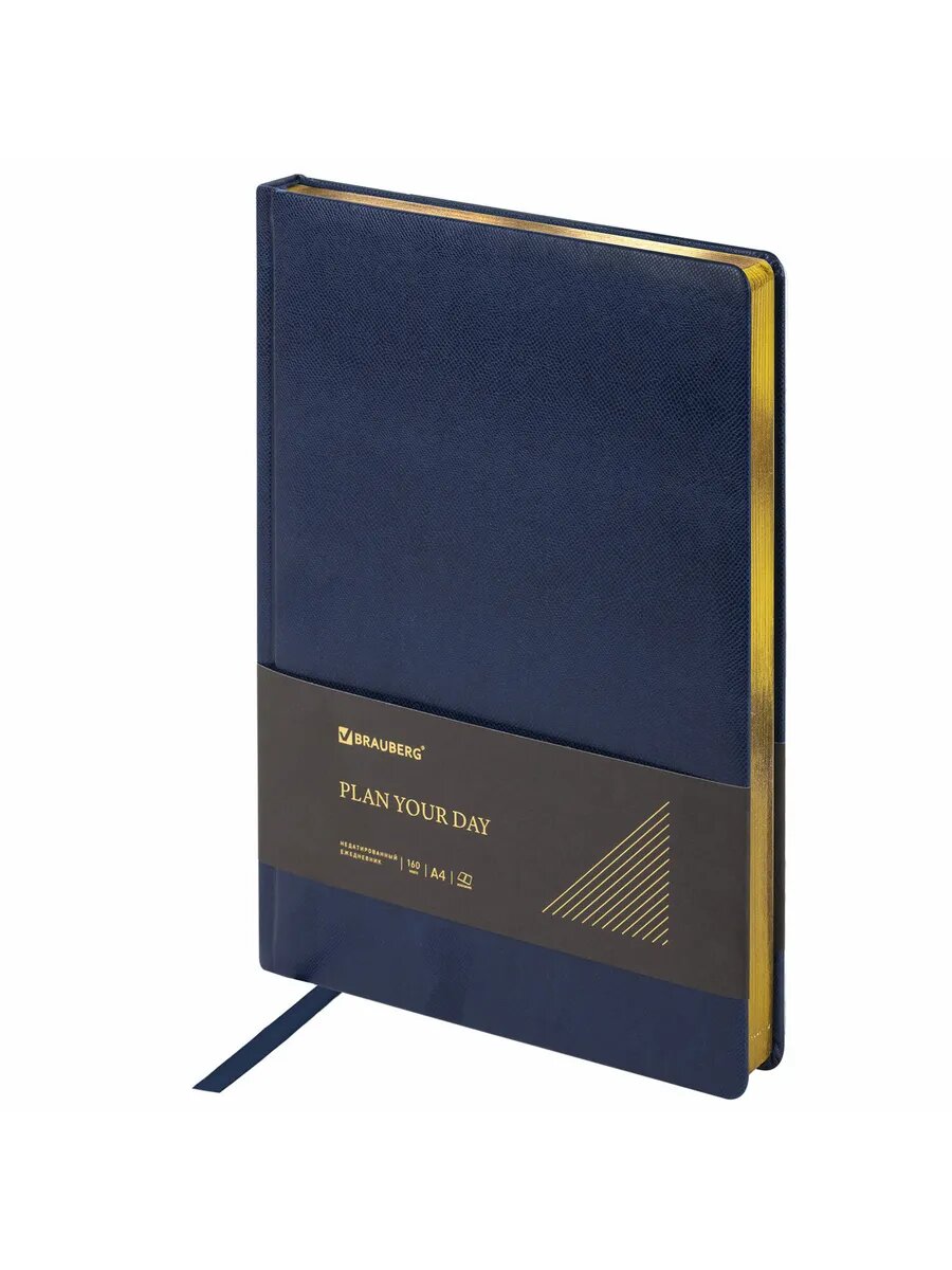 Ежедневник недатированный большой формат 210х297 мм, А4, Iguana, 160л, синий