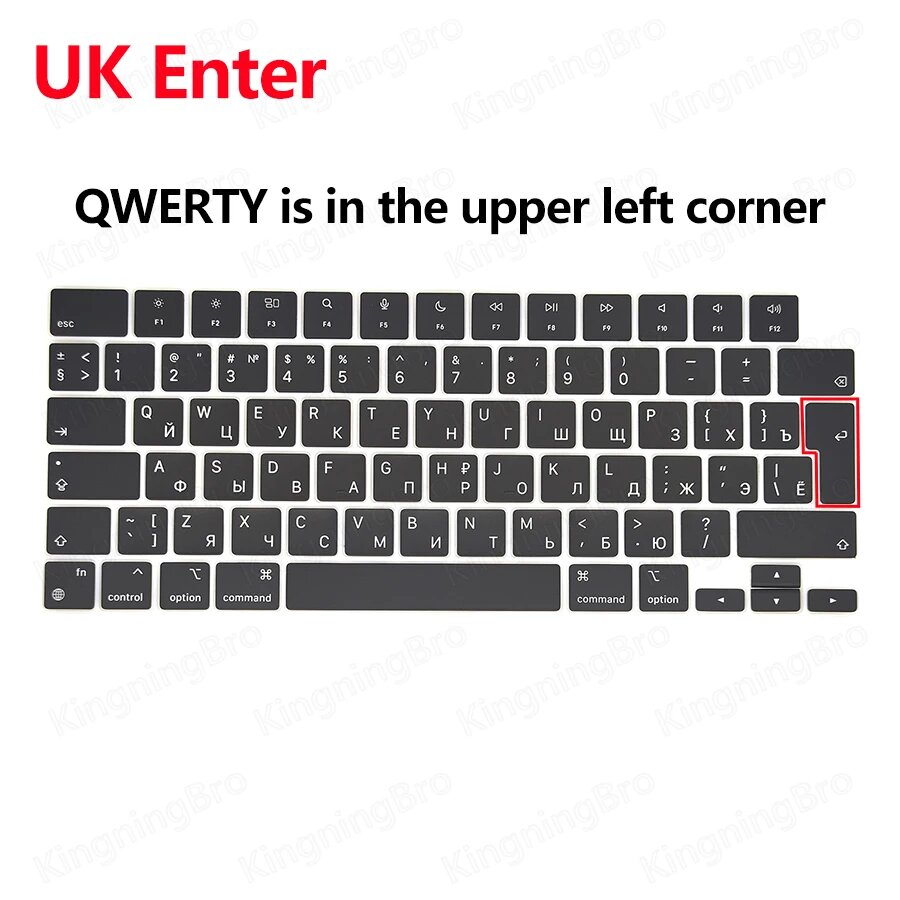 KingningBro Русские клавиши для MacBook Air 13" A2681 UK Enter (Left)