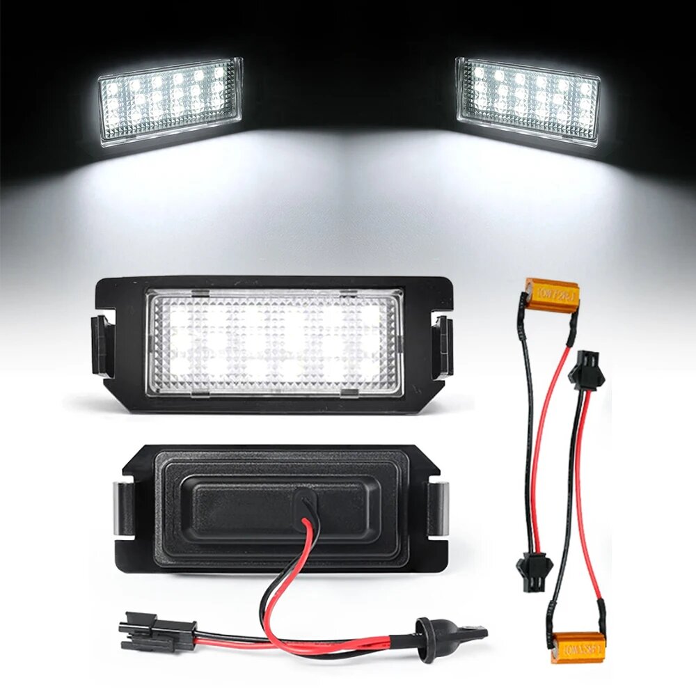 Светодиодные лампы 6000K для номерного знака, 2 шт, для Kia Soul Rio 3 Picanto Hyundai I10 I20 Ioniq Veloster Genesis Coupe Tiburon