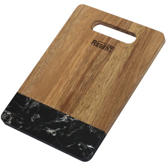 Доска Regent Inox Linea ACACIA разделочная прямоугольная, вставка черный мрамор, 23х16х1,2 см (93-AC-1-01)