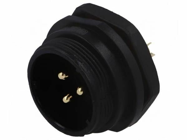 Гнездо WEIPU SP2112/P3, "папа", пайка, 500 В, 4 мм2, 30 А, 1 шт