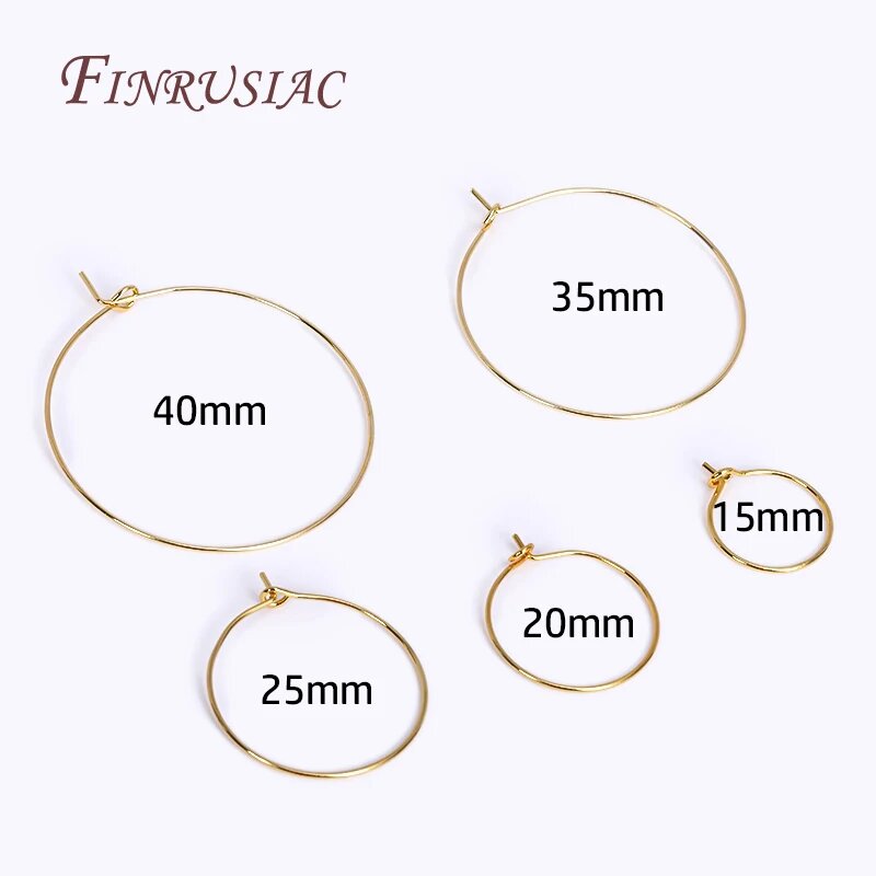 Кольца для сережек из латуни с золотым покрытием FINRUSIAC 20 штук