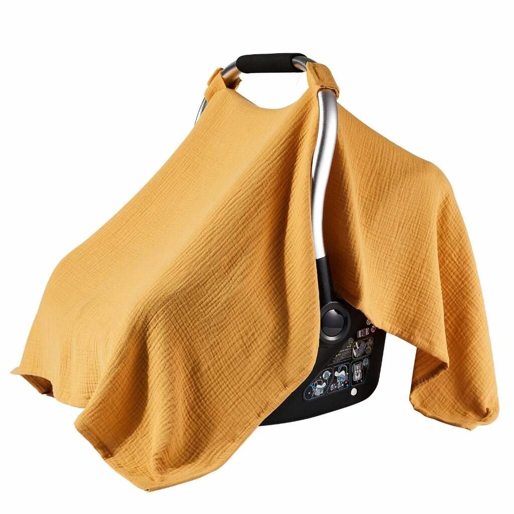 Детское сиденье безопасности, Детский чехол из 100% хлопка для автокресла - имбирный, 1 шт.