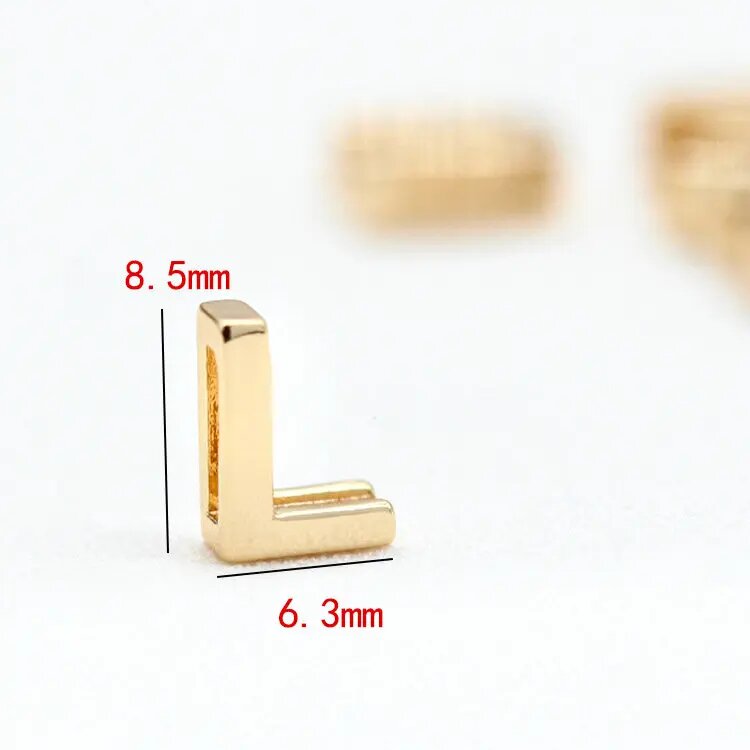 Латунные буквы алфавита 14К золотопокрытие Florainer Tina 10 шт.