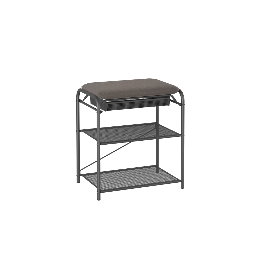 ЗМИ Гранада 13В_НБК (ПДОГ13ВНБК ГР), Подставка для обуви, с сиденьем и ящиком, нубук, графит, г. Соликамск