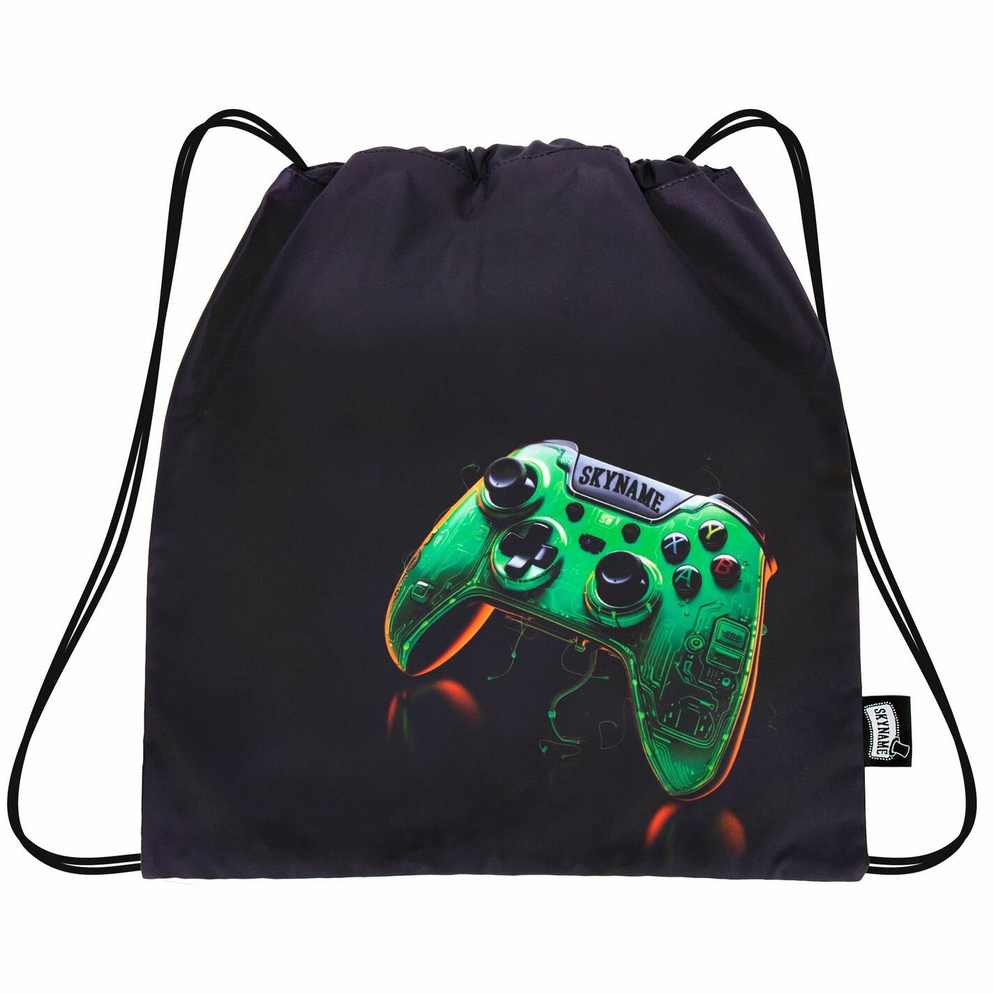 Мешок для сменки школьный для мальчика увеличенного размера 45 х 40 см с лямками из шнурков