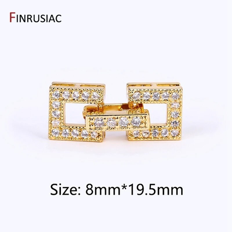 FINRUSIAC Застежка для украшений, 18K Gold Plated, 8x19.5mm