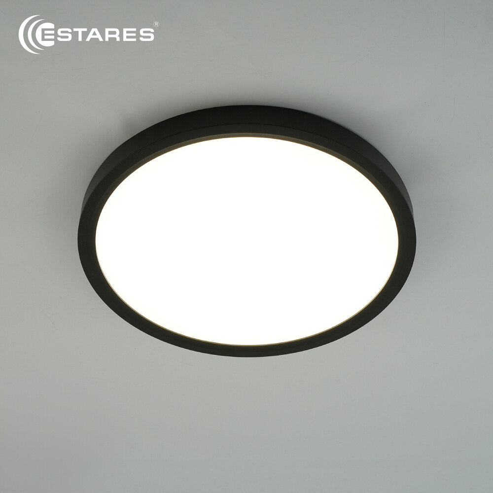 Estares светильник-люстра декоротивный круг ROUND 300x25 черн.28W(2800lm) без пульта IP44
