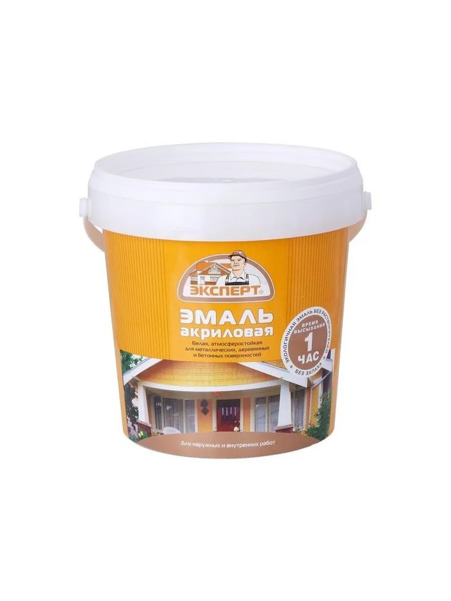 Эмаль акриловая глянцевая белая База А (1кг)