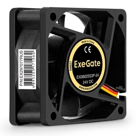 Вентилятор для корпуса Exegate EX06025S3P-24 24В DC 60x60x25мм 3pin (EX297077RUS)