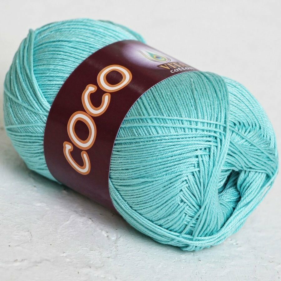 Пряжа Vita cotton COCO 3867 св. зел. бирюза (5 мотков)