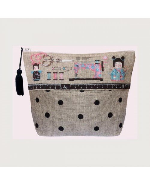 Набор для вышивания Le Bonheur des Dames сумочка "Kokeshi" 23x17x8,5 см, Лён 100%