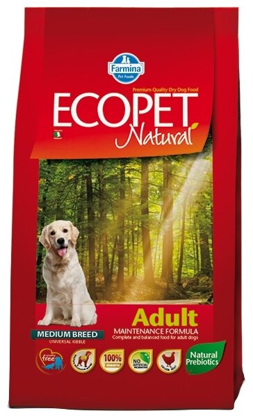 Сухой корм Farmina "Ecopet", для собак, для взрослых, с курицей, 2,5кг