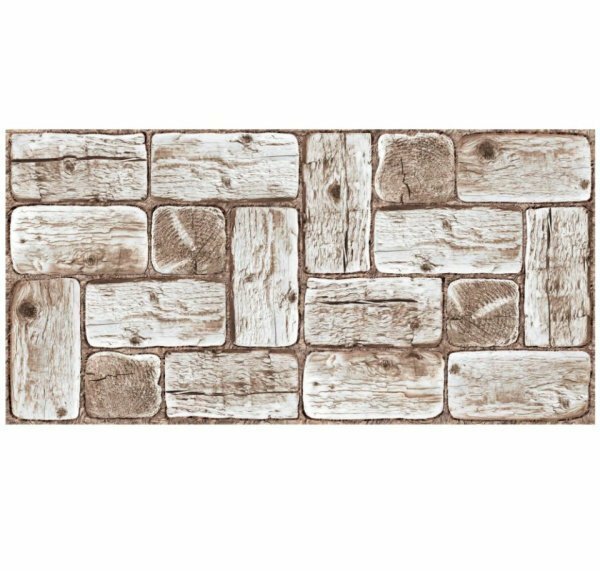 Панель ПВХ Бревна 960x479мм Белый сруб