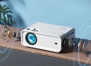 Modern Electron Проектор Мини-проектор WiFi , современный видеопроектор Electron VIVIMAGE Explore 2, поддержка дисплея HD 1080P и 240 дюймов, портативный уличный проектор, белый, 1LCD, белый