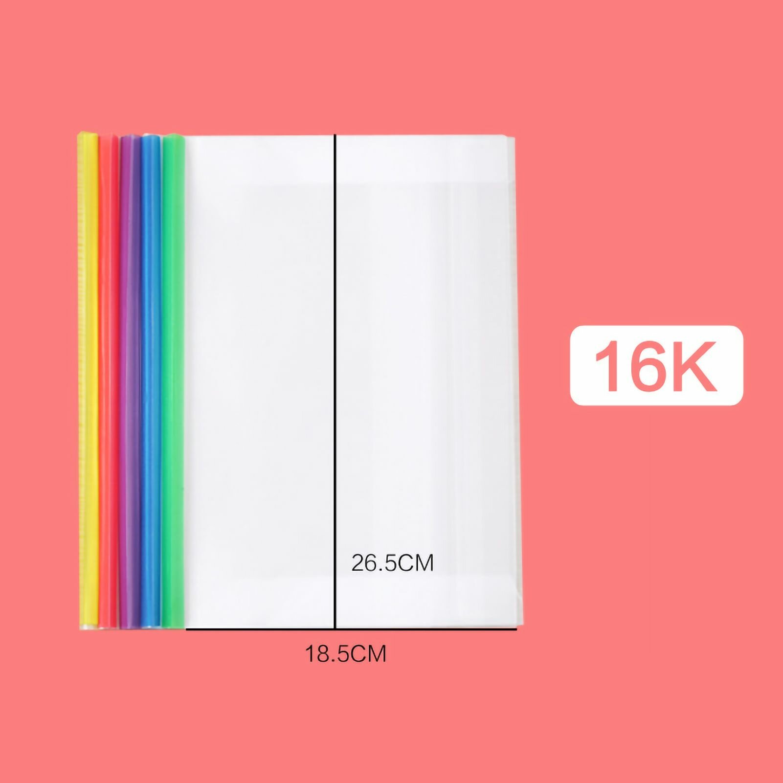 Обложка для книги с креплением, утолщенная, прозрачная, водонепроницаемая, многоразовая из PP материала, защита для мягкой обложки, 16K, с креплением C265