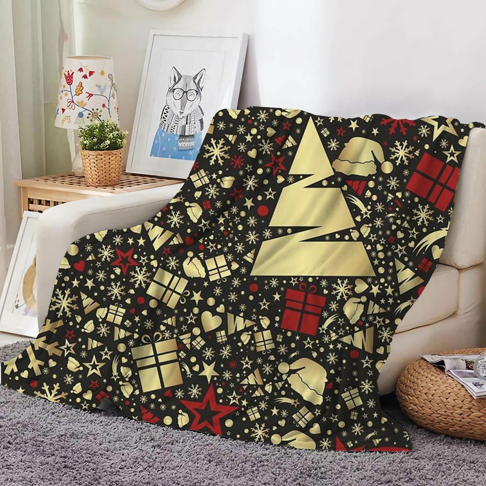 Одеяло "Рождественская елка", 150x200 см, красное