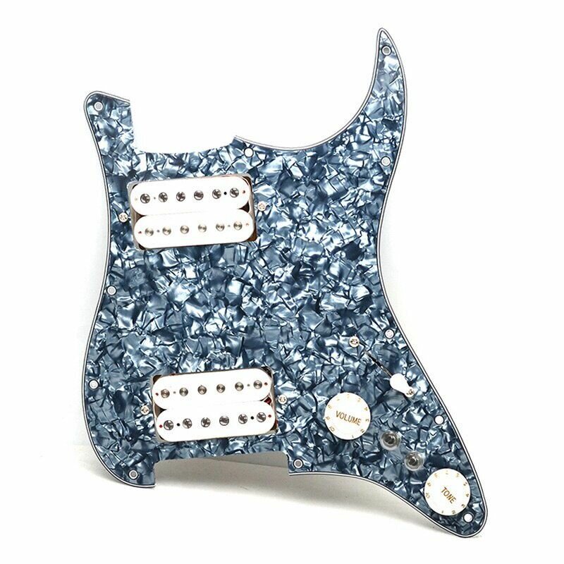 Alnico 5 Prewired Strat Pickguard Накладка с разделителем катушек HH Loaded Pickguard с набором звукоснимателей хамбакера, многоцветная