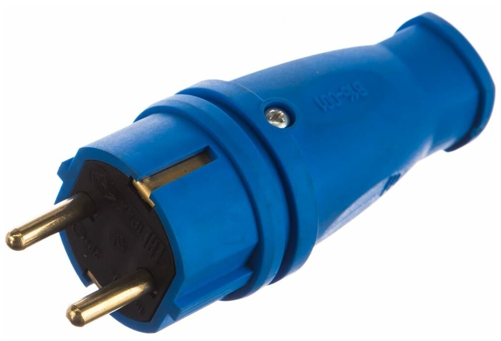 Вилка штепсельная Svet с заземлением IP44 220-250, A16, синяя