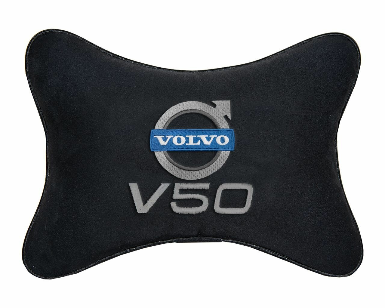 Подушка на подголовник автомобильная черная алькантара VOLVO V50
