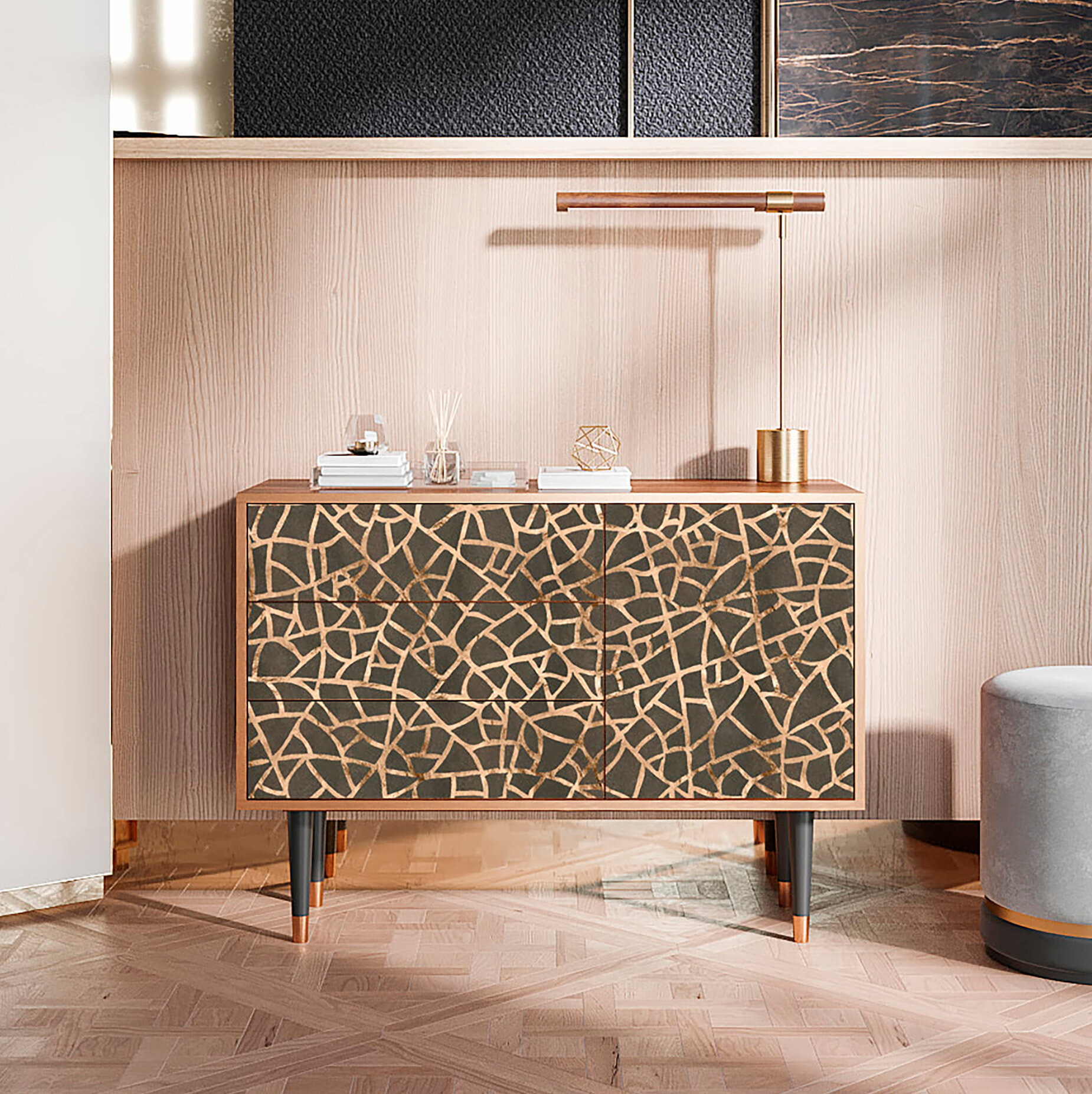 Комод - STORYZ - S3 Enlarged Leaf, Размер - 115 x 84 x 41 см, Цвет корпуса - , Орех