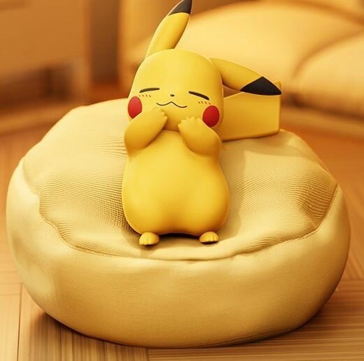 Фигурка "Пикачу спит на подушке", пластик, цвет желтый, диаметр 8,5 см