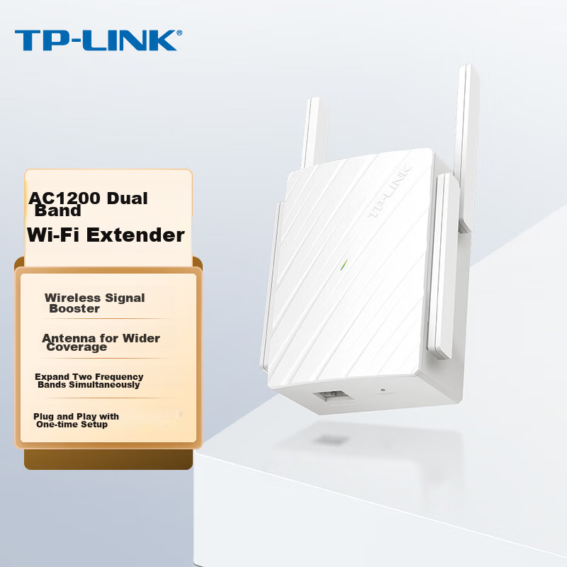 TP-LINK AC1200 Dual-Band WiFi Amplifier, Wireless Signal Extender, Repeater, Router Signal Booster, Wireless Network Enhancer, TL-WDA6332RE