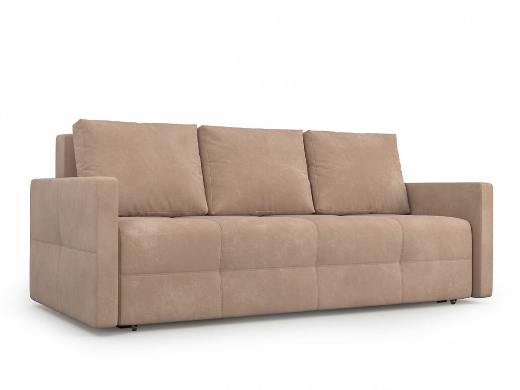 Meblevka Диван раскладной прямой Марсель 2 / Диван-кровать еврокнижка Марсель 2, 216х85х102, велюр бежевый