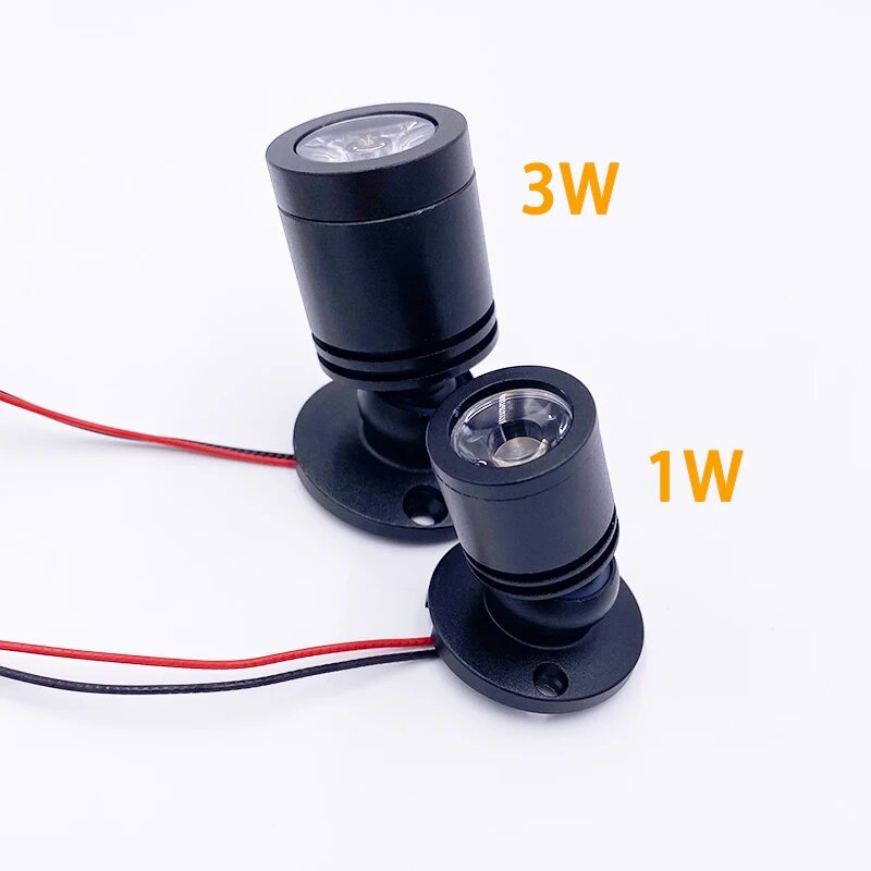 Светодиодный прожектор Ohlite 1Вт/3Вт White 4000k, Black, DC12V-24V 1W